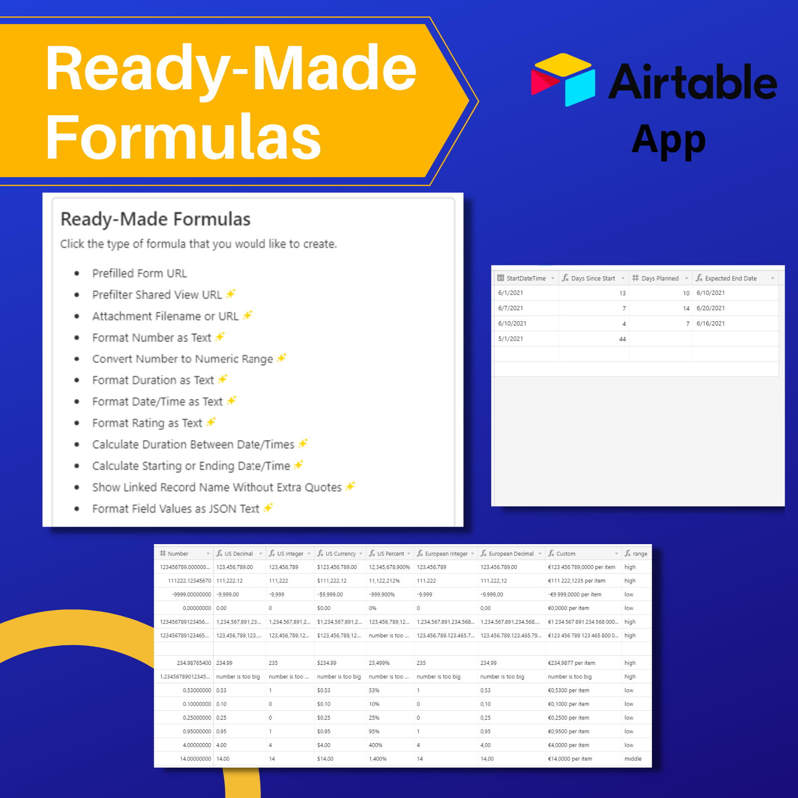 Ready Made Formulas Airtable On2Air