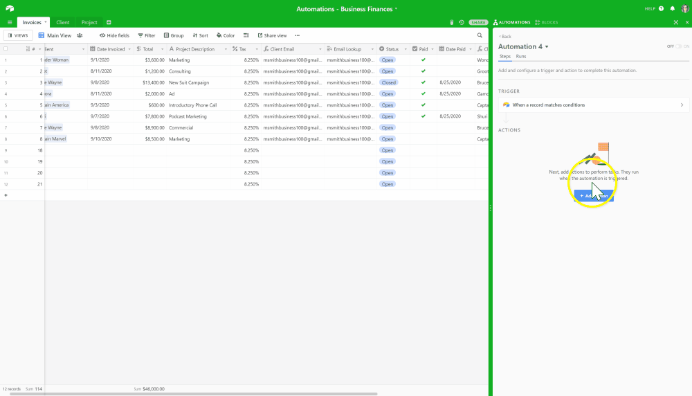 How to Send an Email Automatically from Your Base Using Airtable Automations | On2Air