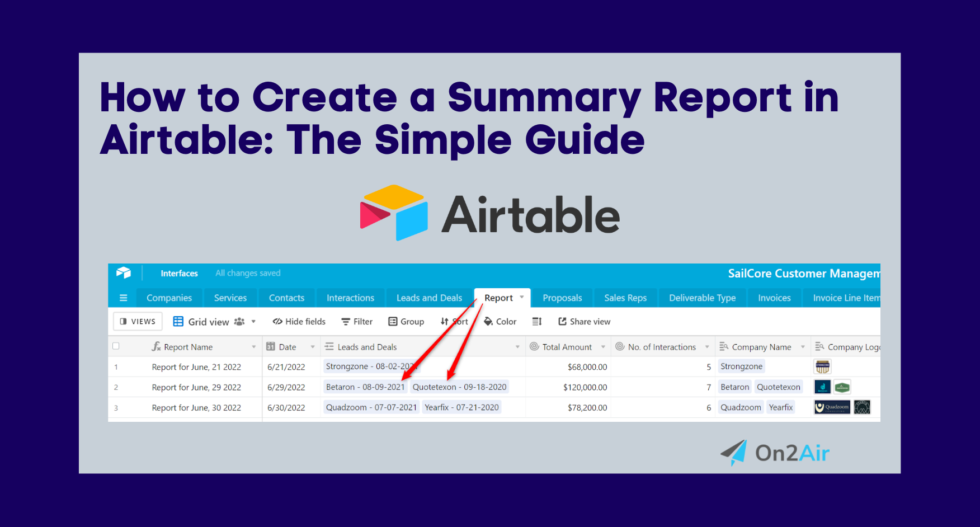 How to Create a Summary Report in Airtable | On2Air Backups