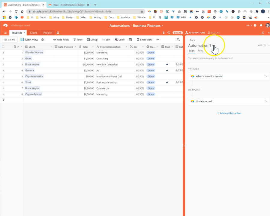 How to Set Default Information on Any New Record Using Airtable Automations | On2Air