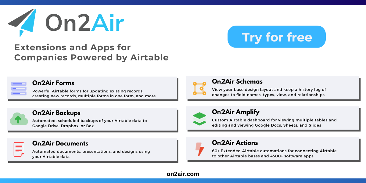 Airtable Extensions and Apps: An In-Depth Guide | On2Air Backups