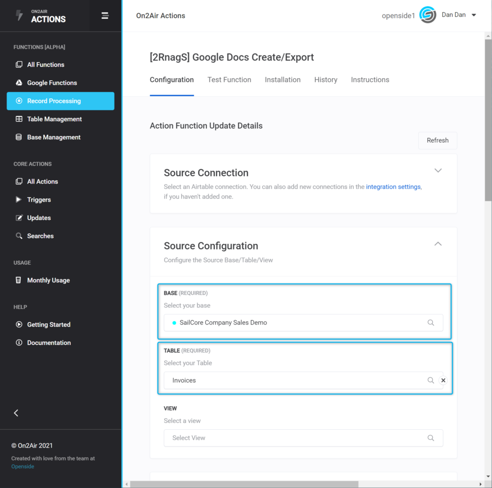 Create Automated Invoices with Airtable and Google Docs | On2Air Backups Docs